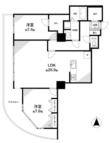 西戸山タワーホウムズ サウスタワー406号室｜「新大久保」駅徒歩6分。2LDK＋WIC＋納戸の開放感ある邸宅 | LogRenove(ログリノベ)