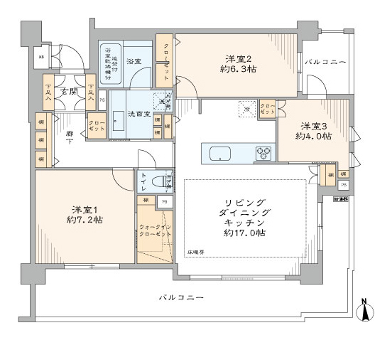レクセル荻窪 211号室｜陽当たり良好な東南角部屋。収納豊富な3LDK | LogRenove(ログリノベ)
