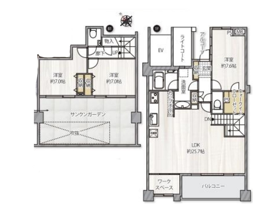 クレッセントバードスクエア1階｜プライベートガーデンのある118.75平米メゾネット | LogRenove(ログリノベ)
