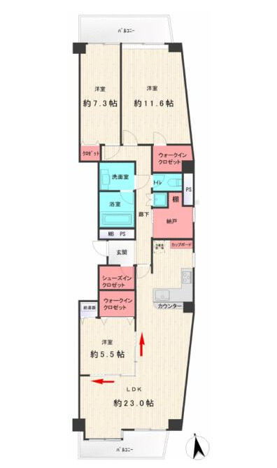 早稲田セントラルハイツ 9階｜「高田馬場」徒歩9分。117平米超、収納豊富な3LDK＋S | LogRenove(ログリノベ)