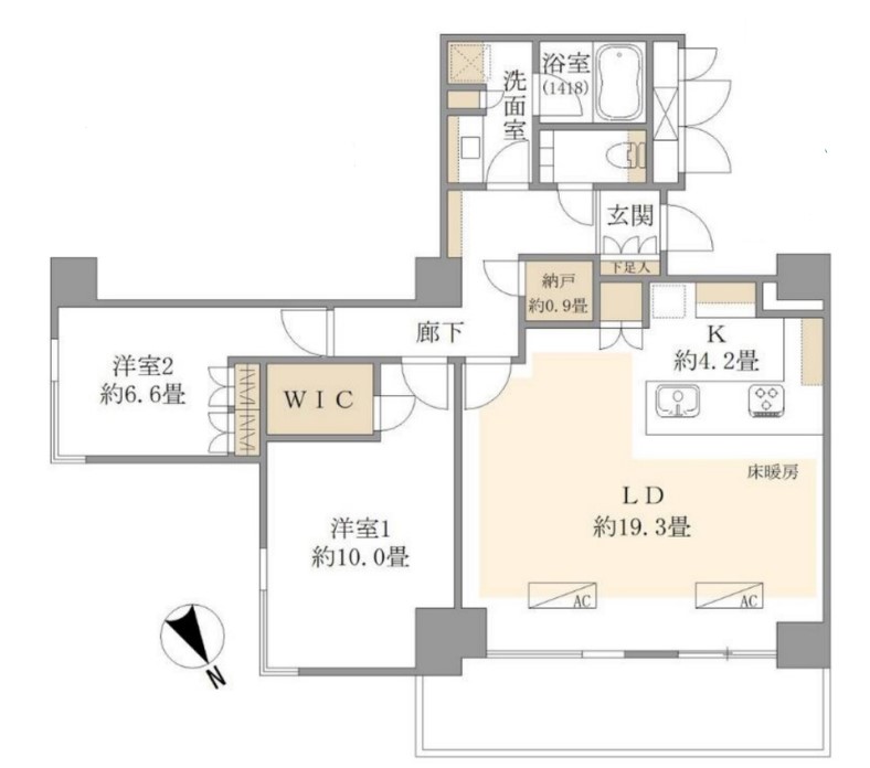 代官山アドレス ザ・タワー26階｜駅から徒歩1分で至近・ペット飼育可・26階の2LDK | LogRenove(ログリノベ)