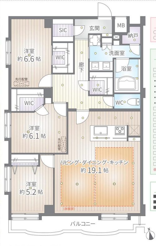 カーサ九品仏 2階｜「自由が丘」駅徒歩圏内・WICx3にSICを備えた、充実した収納空間を有する広々とした3LDK | LogRenove(ログリノベ)