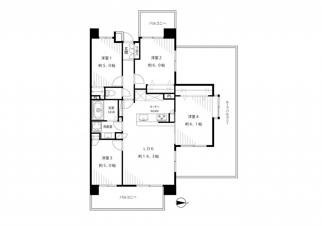 ライオンズステージ大島ウエストアクエア 6階｜ スカイツリーが望める約29.76平米のルーフバルコニー付き4LDK角部屋 | LogRenove(ログリノベ)