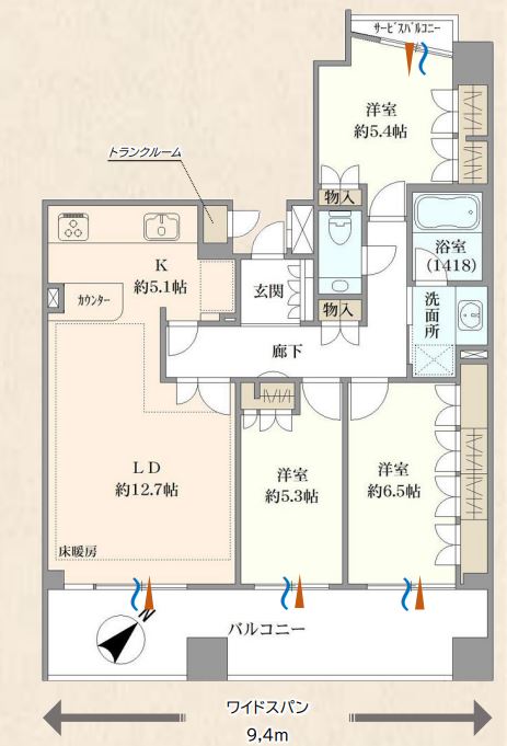 南雪谷ハイライズ5階の中古リノベーション物件情報｜東京都大田区、雪が谷大塚駅 | LogRenove(ログリノベ)