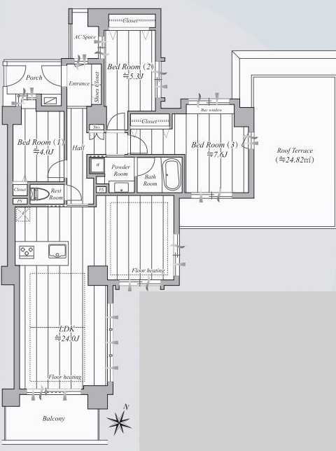 幡ヶ谷ハイムグランシス5階の中古リノベーション物件情報｜東京都渋谷区、幡ヶ谷駅 | LogRenove(ログリノベ)