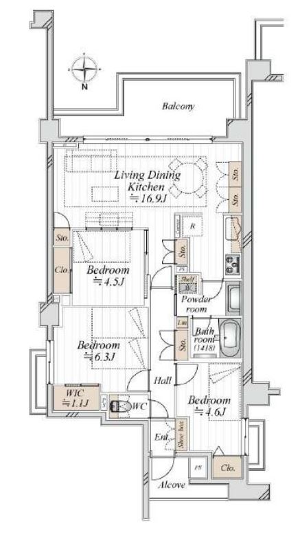 D'グランセ駒沢大学3階の中古リノベーション物件情報｜東京都世田谷区、駒沢大学駅 | LogRenove(ログリノベ)
