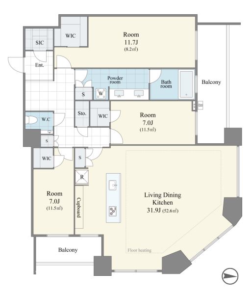 芝浦アイランドケープタワー48階の中古リノベーション物件情報｜東京都港区、田町駅 | LogRenove(ログリノベ)