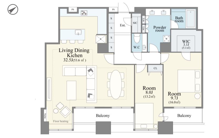 東京ツインパークスレフトウィング43階の中古リノベーション物件情報｜東京都港区、汐留駅 | LogRenove(ログリノベ)