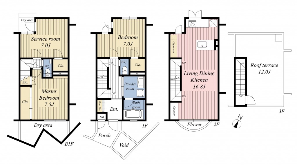 セボングランディール柿の木坂B1階・2階の中古リノベーション物件情報｜東京都目黒区、都立大学駅 | LogRenove(ログリノベ)