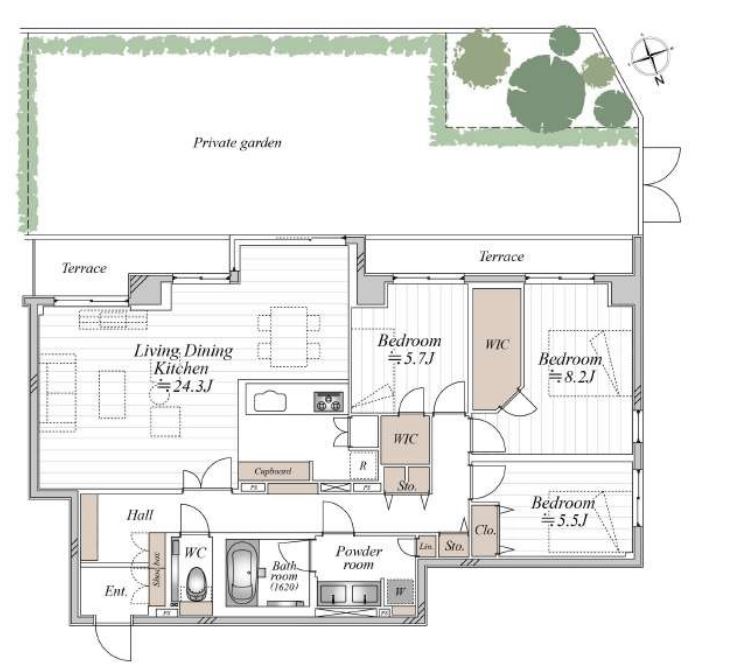 パーク・ハイム下馬1階の中古リノベーション物件情報｜東京都世田谷区、祐天寺駅 | LogRenove(ログリノベ)